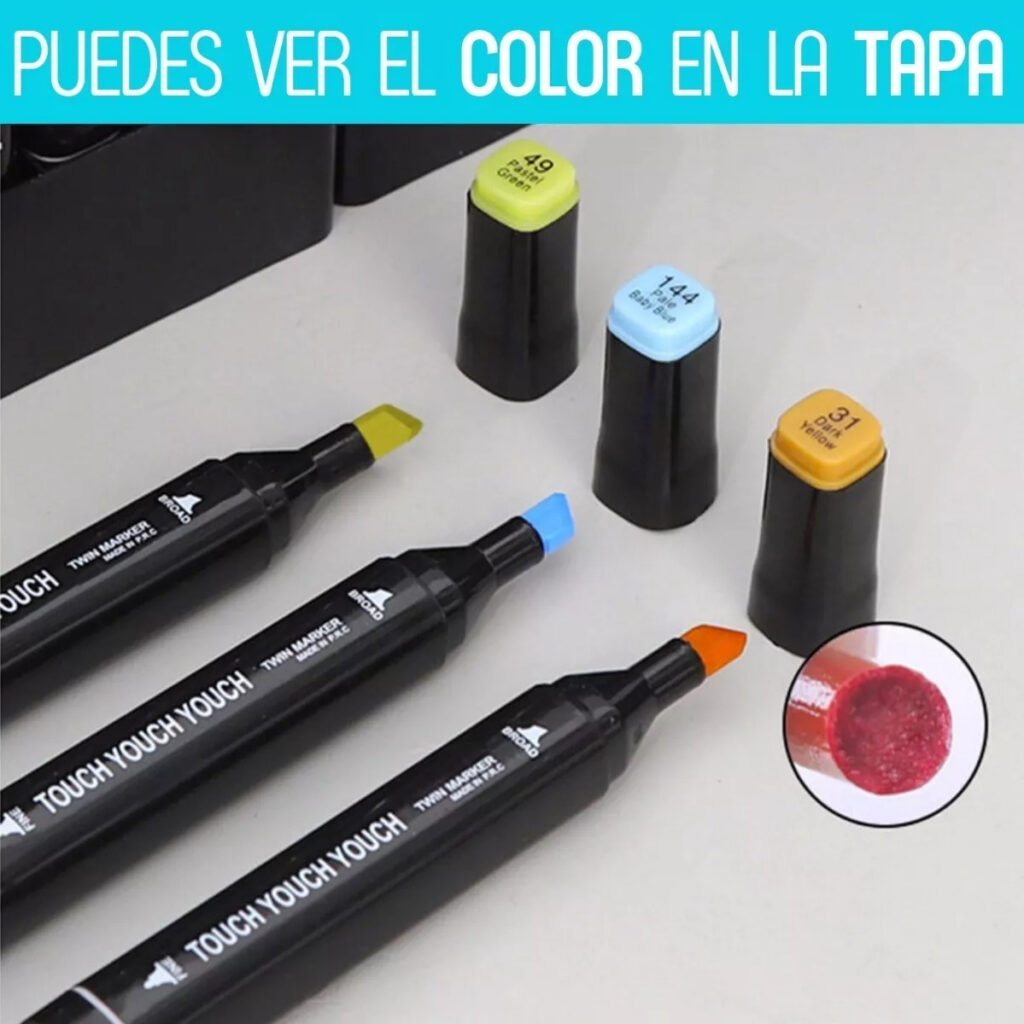 Marcadores Doble Punta Permanente 48 Piezas Diseño Touch – Masshopping